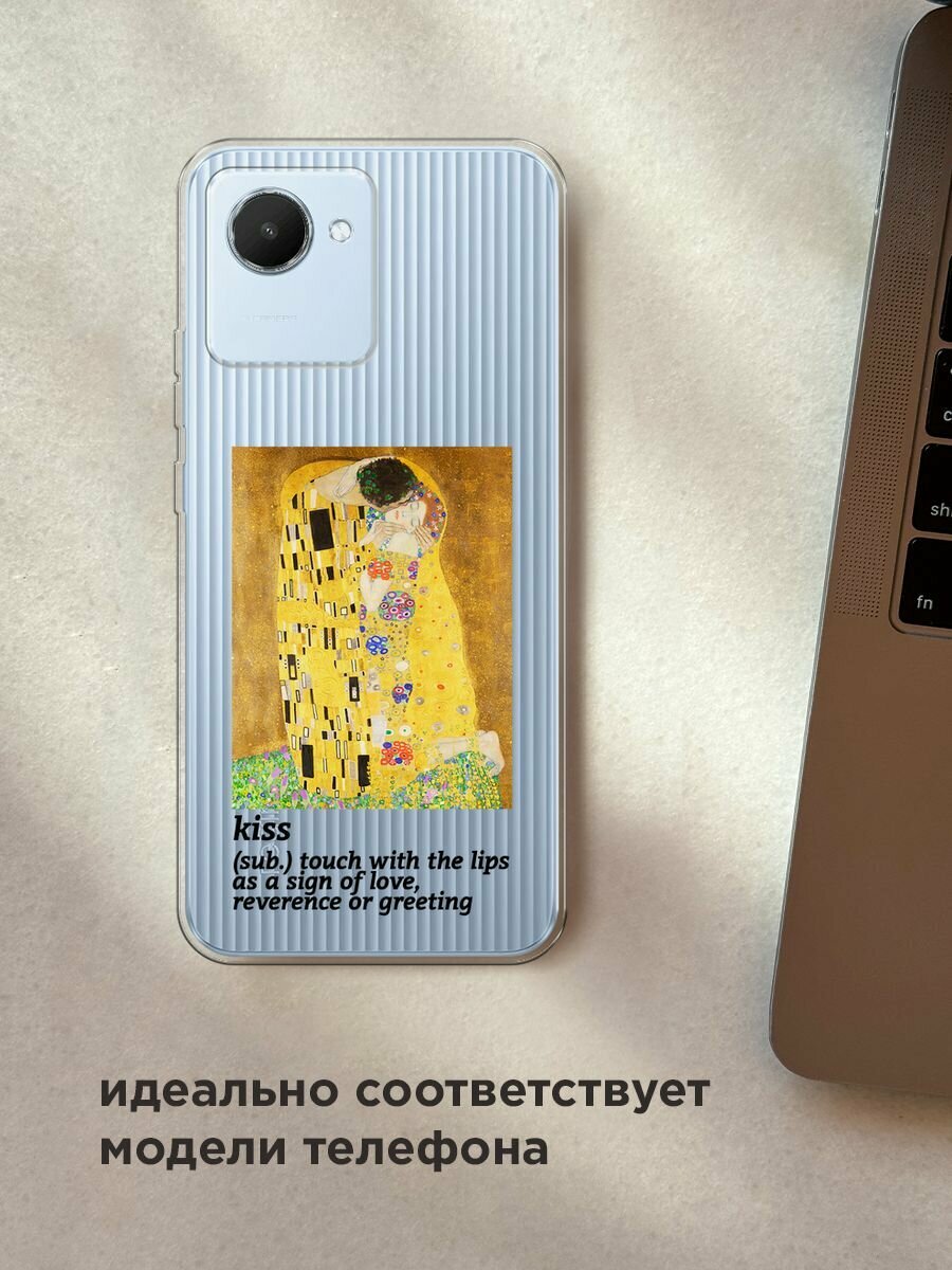 Чехол на Realme C30 / Реалми C30 с принтом "The kiss", прозрачный — фото 1