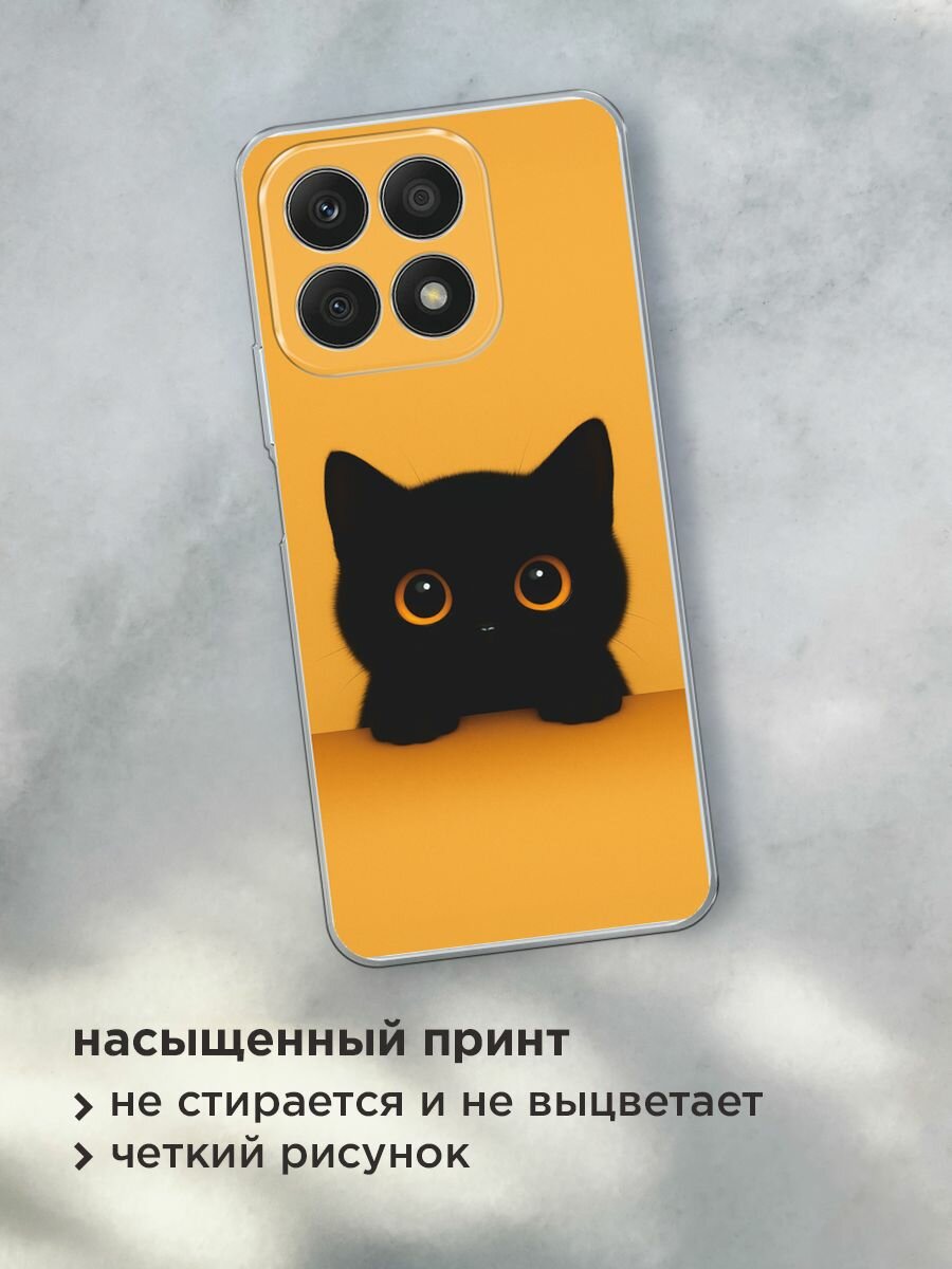 Чехол на Honor X8A / Хонор X8A с принтом "Контрастный котик" — фото 1