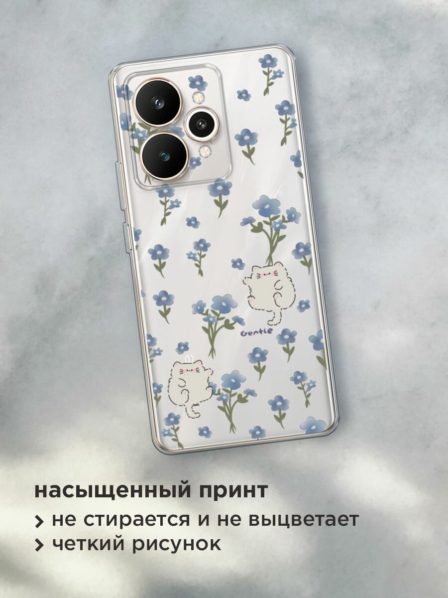 Чехол на Realme 15 / Реалми 15 с принтом "Gentle cats", прозрачный — фото 1