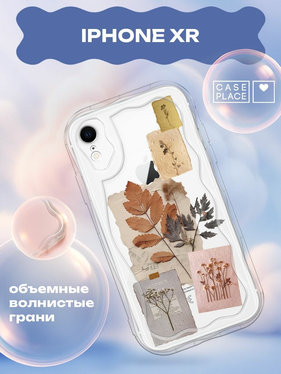 Чехол на Apple iPhone XR / Айфон XR с принтом "Сухоцветы", прозрачный