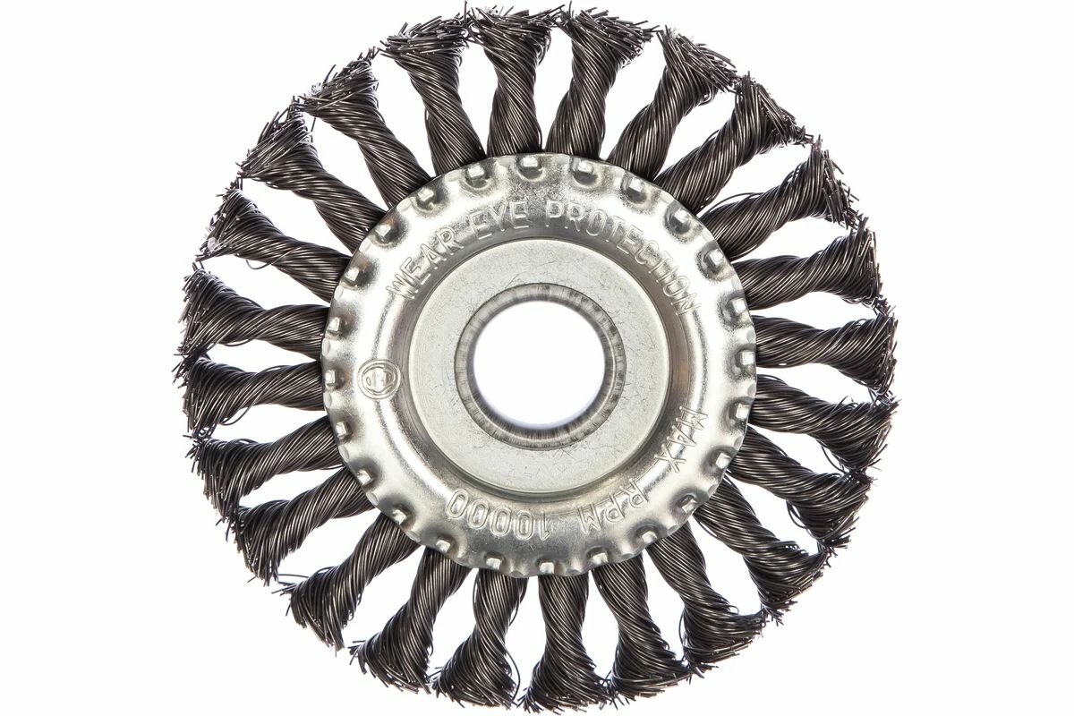 Корщетка - колесо, 22,2 мм, стальная витая проволока 125 мм FIT