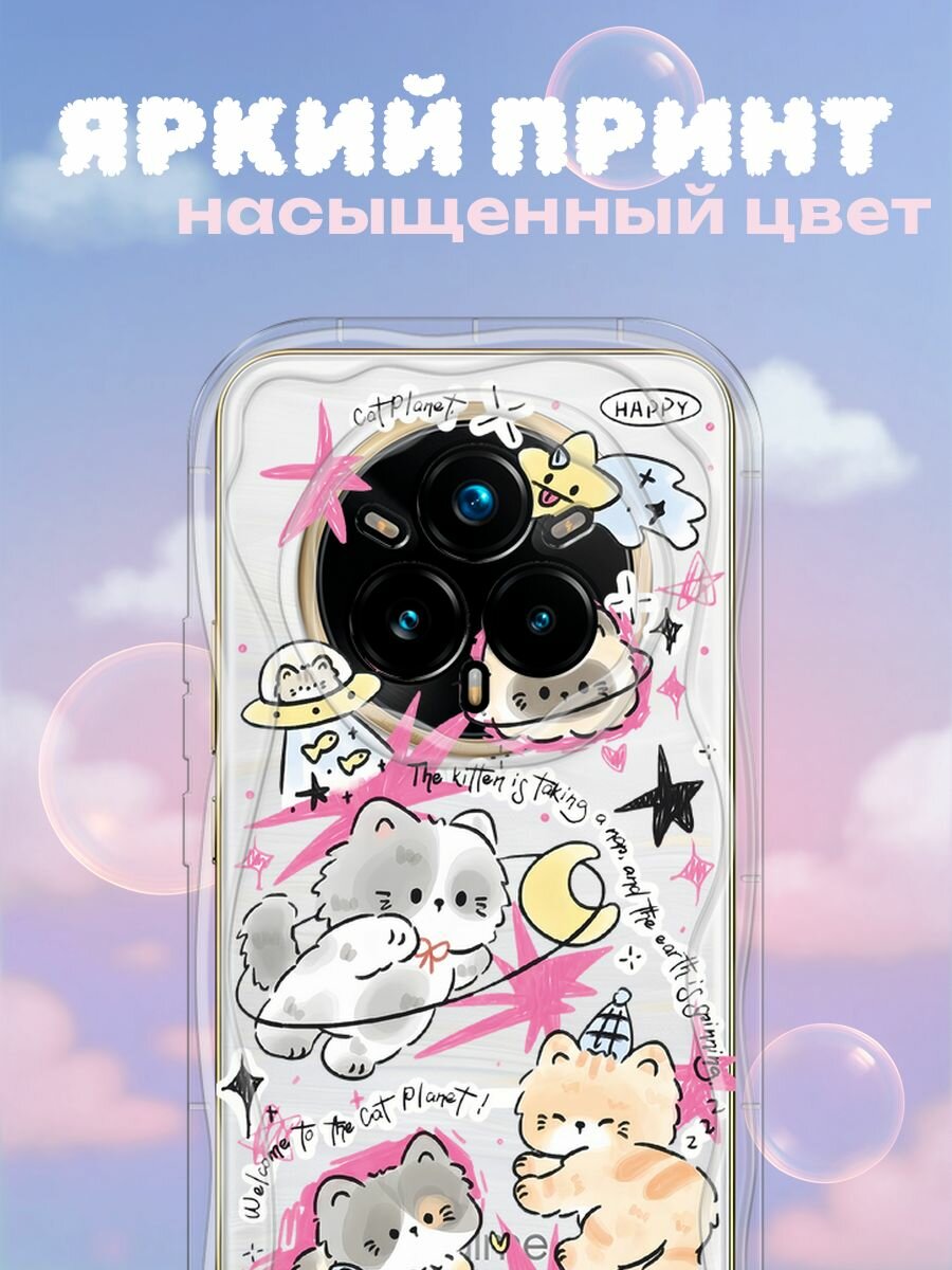 Чехол на Realme 14 Pro Plus / Реалми 14 pro plus с принтом "Космокотики" — фото 1