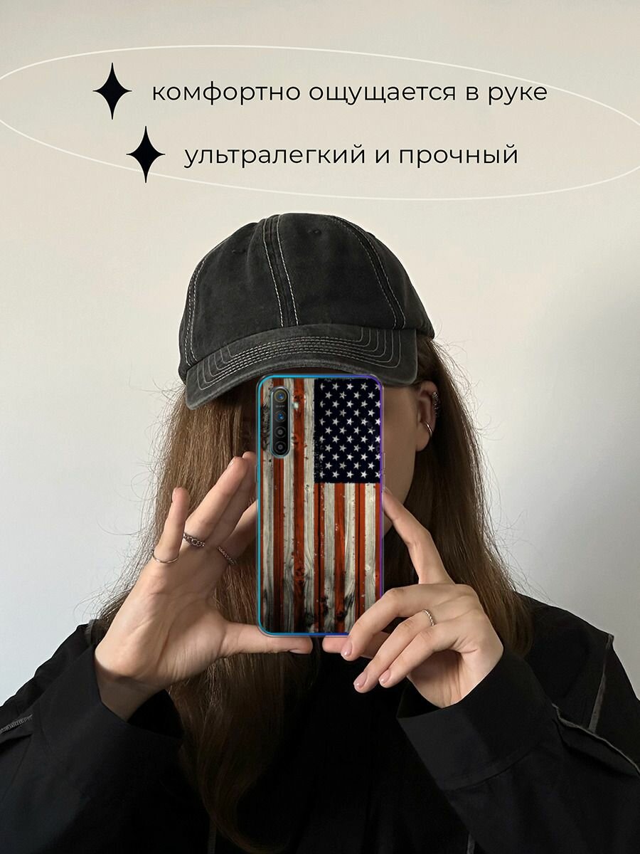 Силиконовый чехол на Realme XT / Реалми XT с принтом "США" — фото 1