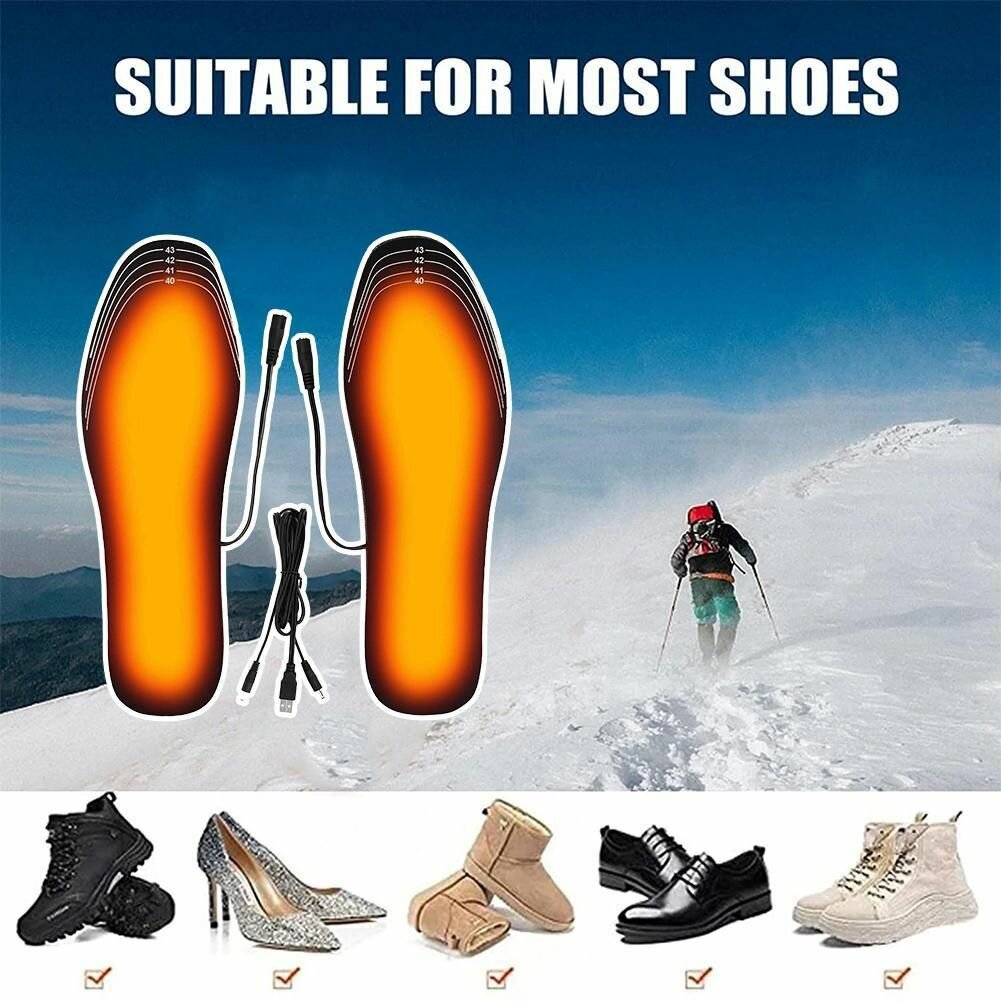 USB электронные греющие стельки с подогревом, портативный обогреватель для ног