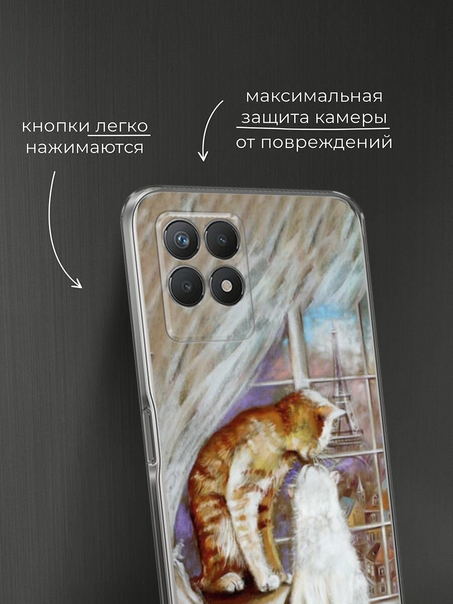 Чехол на Realme 8i / Реалми 8i с принтом "Влюбленные котики 1" — фото 1