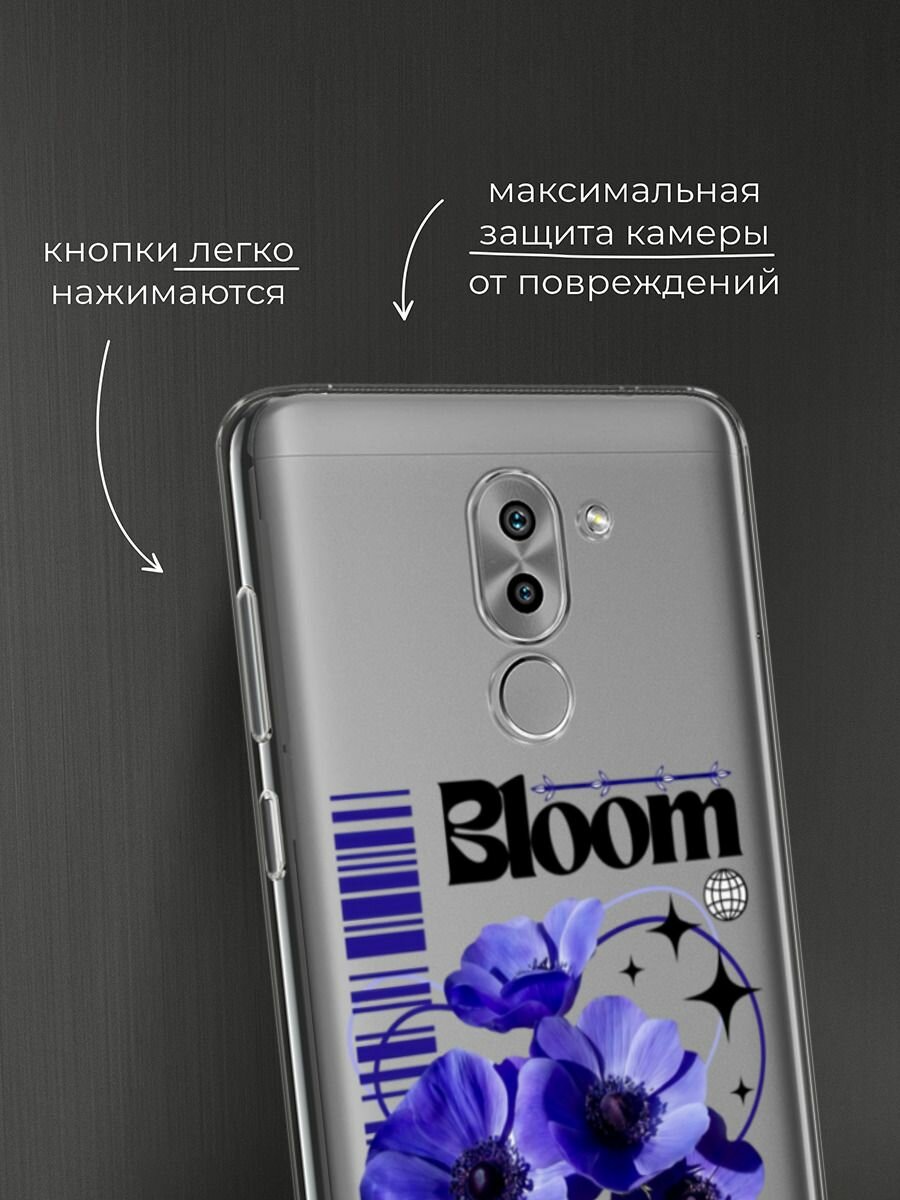 Чехол на Honor 6X / Хонор 6Х с принтом "Завораживающие анемоны", прозрачный — фото 1