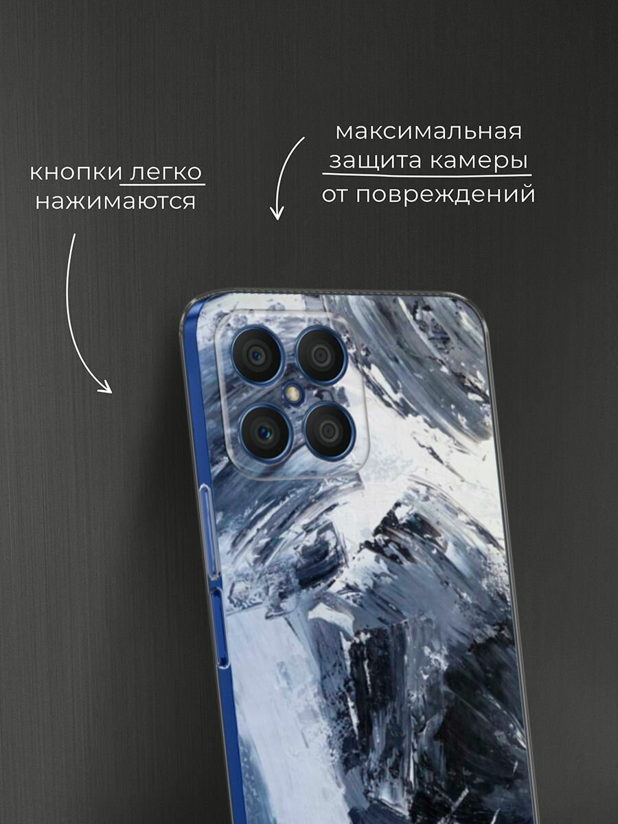 Чехол на Honor X8 / Хуавей X8 с принтом "Абстракция живопись" — фото 1
