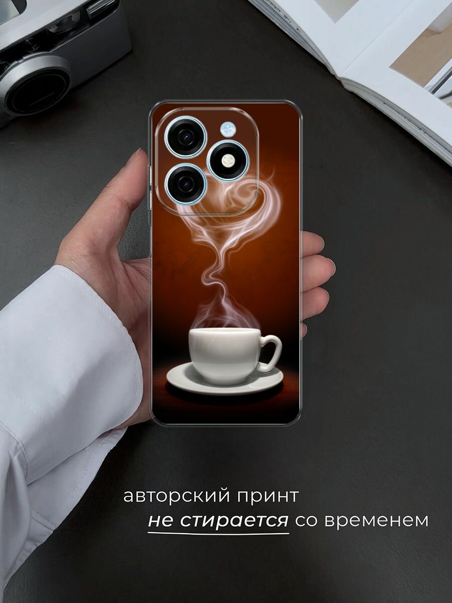 Чехол на Tecno Spark 20 / Текно Спарк 20 с принтом "Кофейная любовь" — фото 1