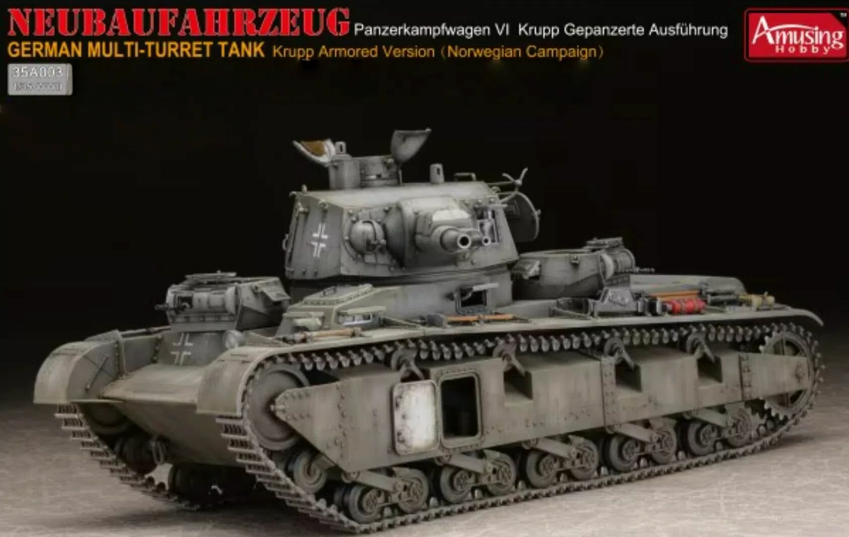 Amusing Hobby 35A003 1/35 Норвежская кампания Немецкий NBFZ Multi Turreted, сборная модель танка для моделистов и коллекционеров, для сборки и покраски, идеальна для диорам и исторических коллекций