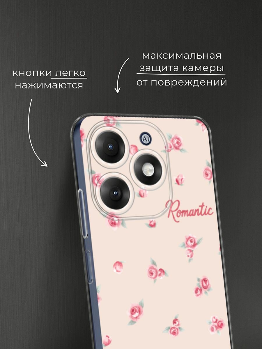 Силиконовый чехол на Itel A70 / Ител А70 с принтом "Romantic" — фото 1