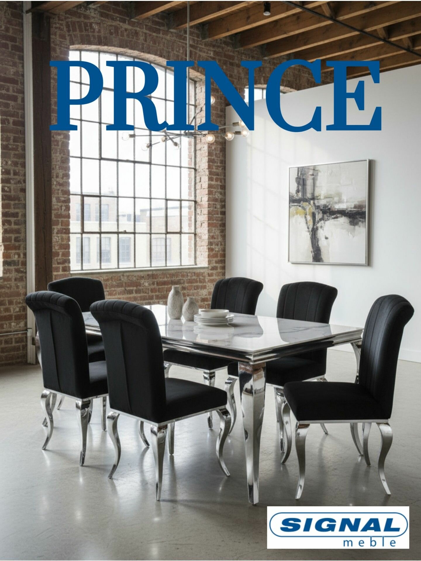 Керамический стол SIGNAL PRINCE CERAMIC 150x90 Calacatta/хром