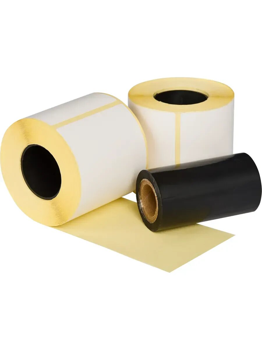 Термотрансферные этикетки ПГЛ 75х120 3 шт, риббон WAX 80x100