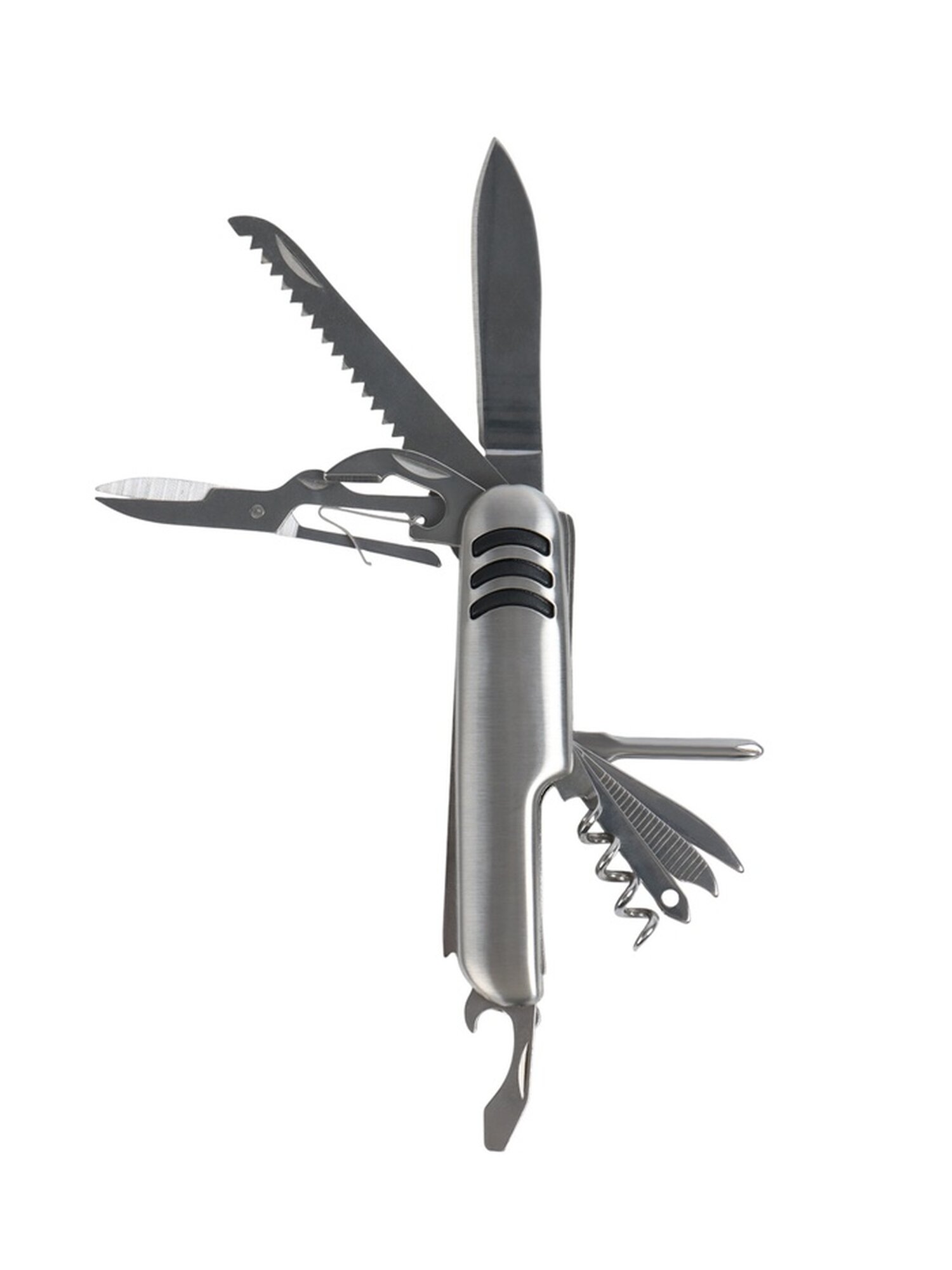 Швейцарский нож Сима-ленд, 11 инструментов, сталь, хром, компактный