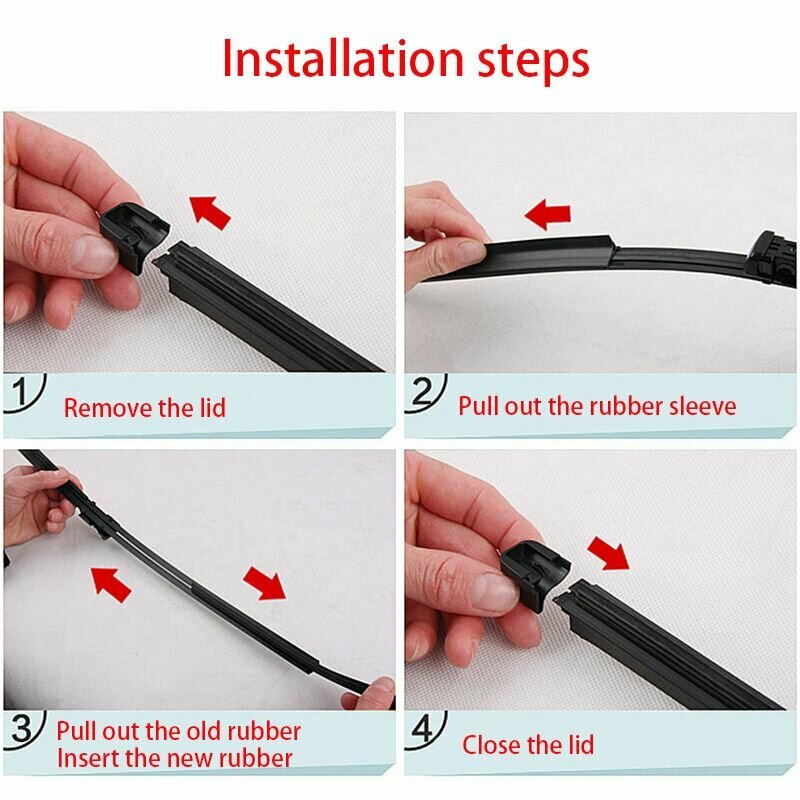 Резинки для бескаркасных щеток стеклоочистителя 2 шт. 14-32 дюйма, ширина 6 мм, замена резиновых полосок дворников, высококачественная резина