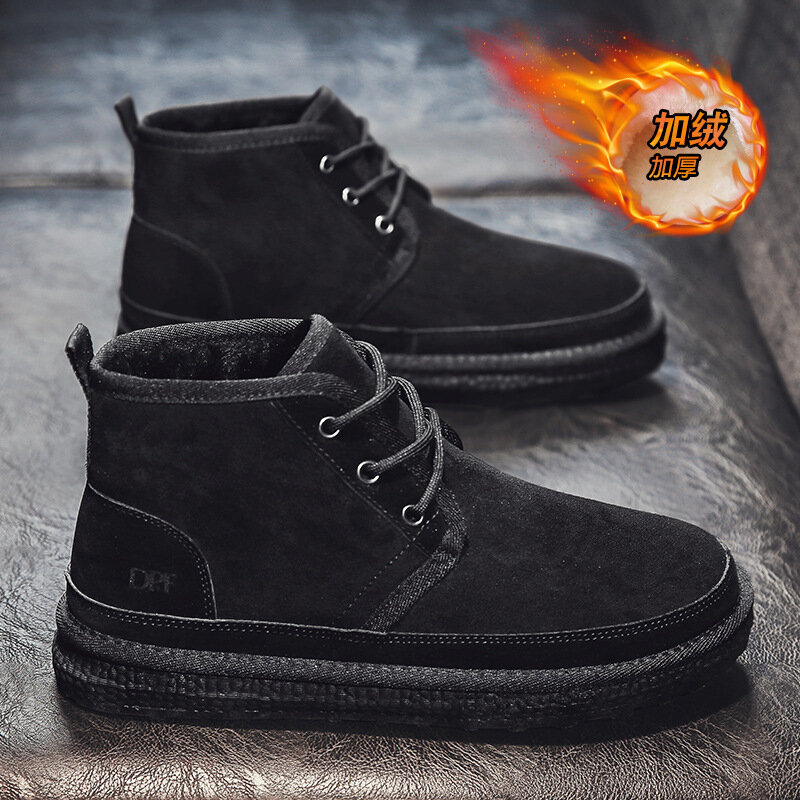 Мужские зимние ботинки для снегоступов из Северо-Восточного Китая, противоскользящие, с флисовой подкладкой, толстые, с двойным хлопком, устойчивые к холоду, обеспечивают тепло и защиту от холода