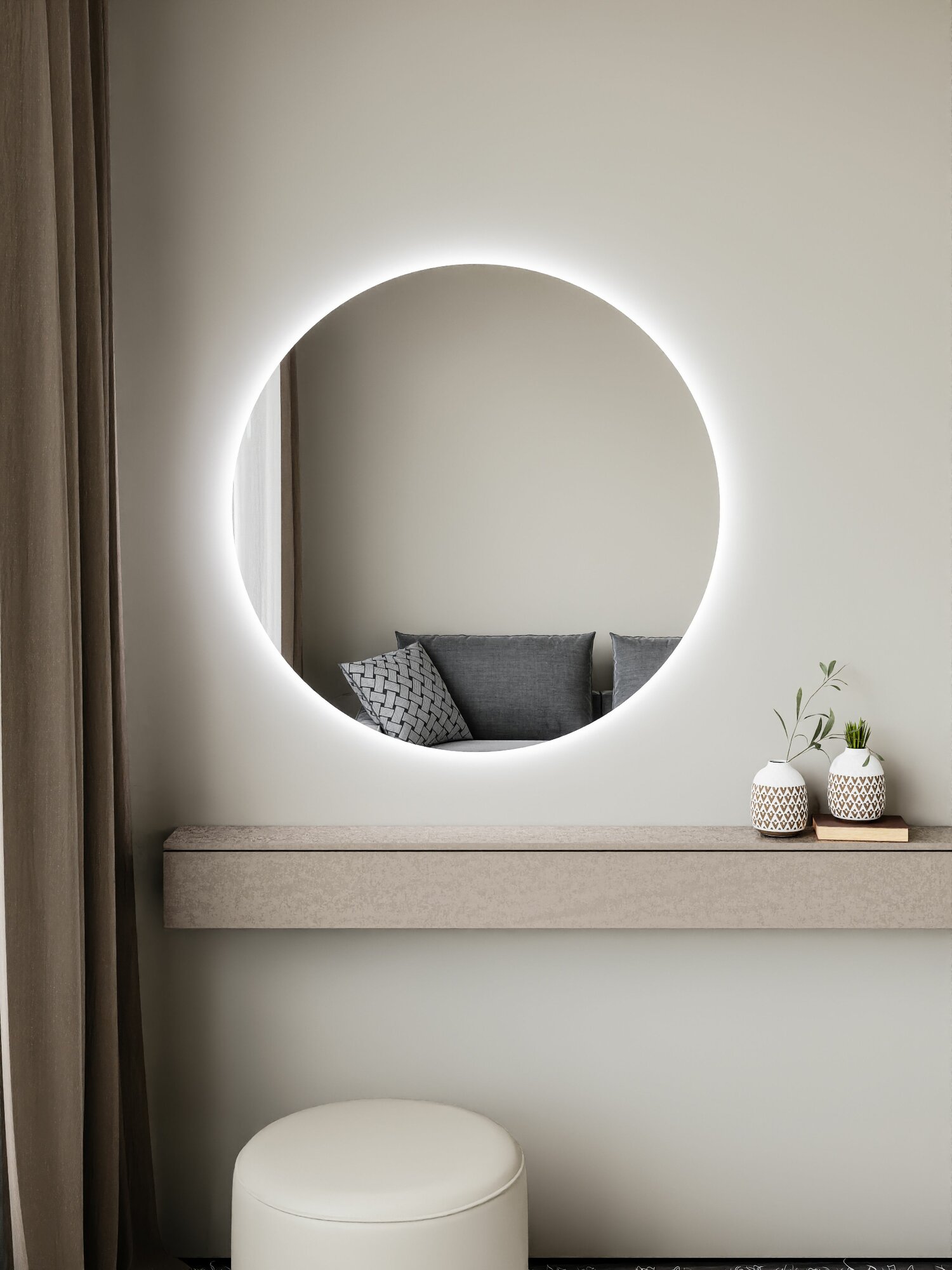 Зеркало настенное 90х90 см. BLX MIRROR М7 фигурное с подсветкой холодный свет 6000К