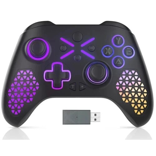 Беспроводной контроллер RGB для ПК с ОС Windows/Xbox One/xbox Series X/S с аккумулятором 650 мАч, геймпад, многофункциональный джойстик-контроллер, E08-05-134