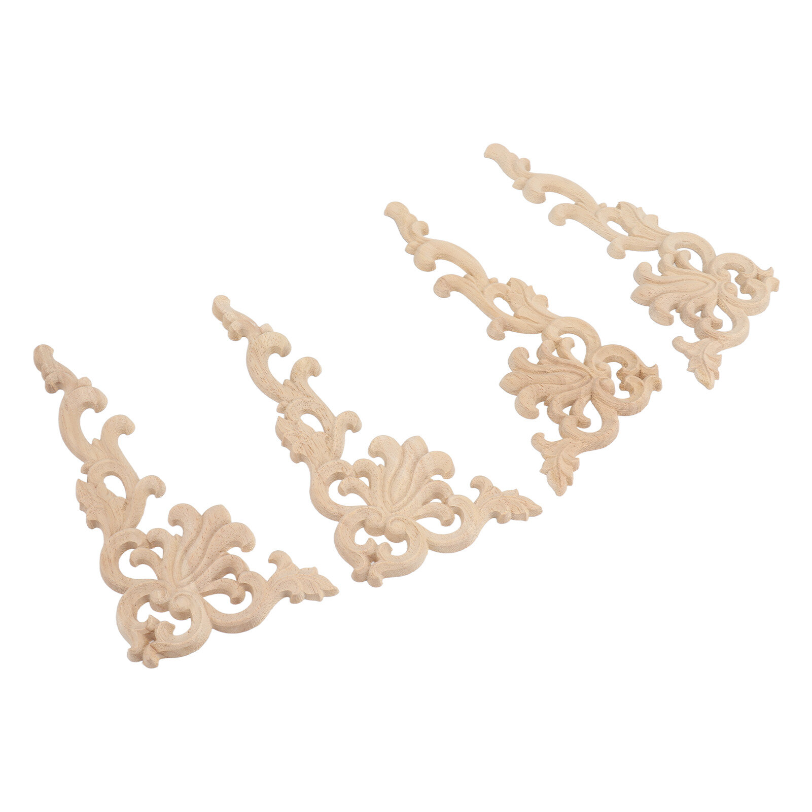 4 шт. деревянные декоративные уголки для мебели, резные элементы для украшения дверей, кроватей и шкафов