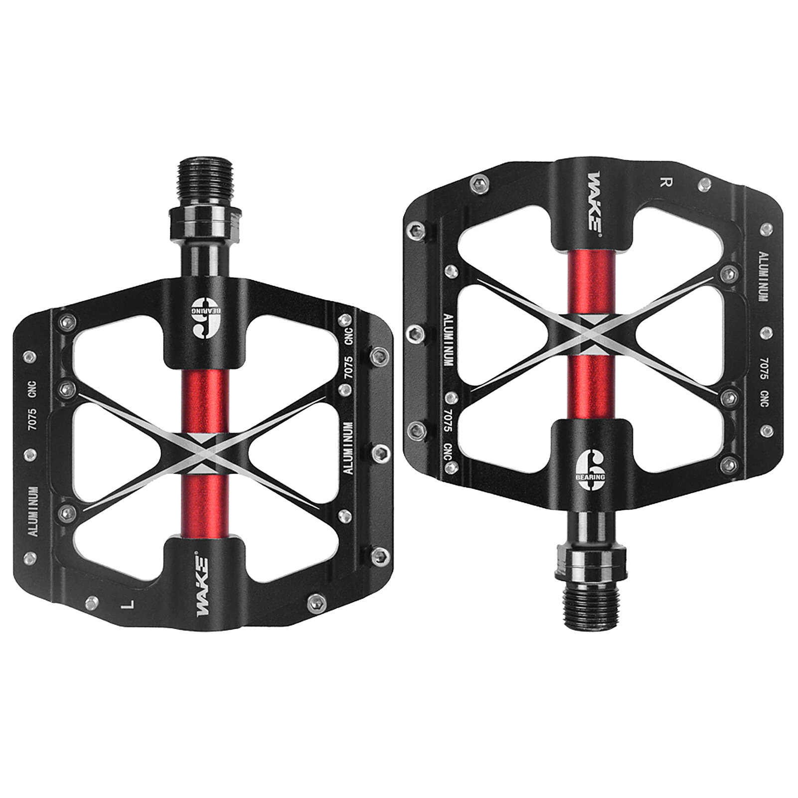 Педали для велосипеда из алюминиевого сплава, педали для цикла, педали для ноги, аксессуар, нескользящие педали для велосипеда, деталь для велосипеда, цвет: черный/красный/синий/золотой/ти타ний, размер: 113*92*17мм, вес: 306г, количество: 1 пара