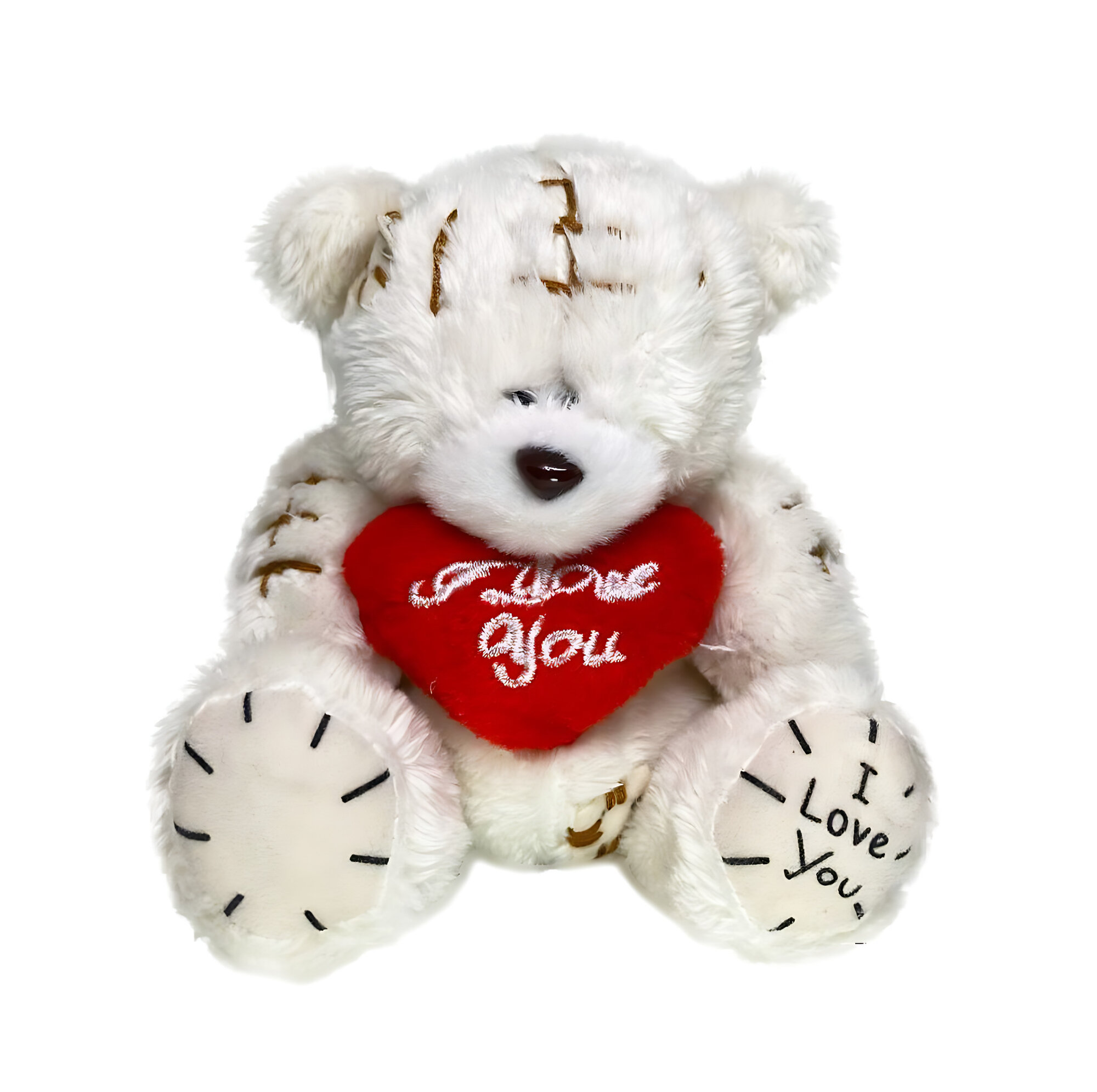 Мягкая игрушка Плюшевая мафия мишка Мишка с сердечком белый