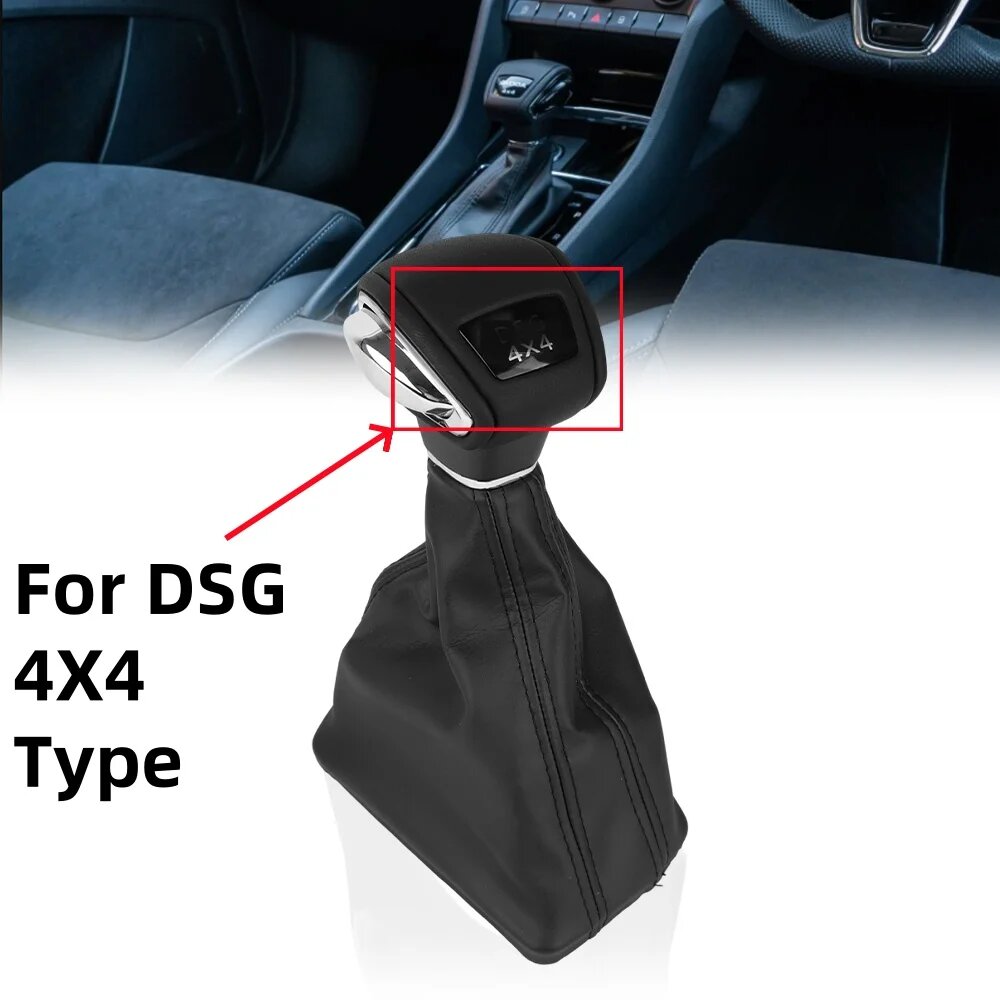 Для Skoda karoq/Kodiaq DSG 2018 2019 2020 2021 2022 2023 2024 Автомобильные аксессуары Автоматическая ручка переключения передач + ботинок из искусственной кожи