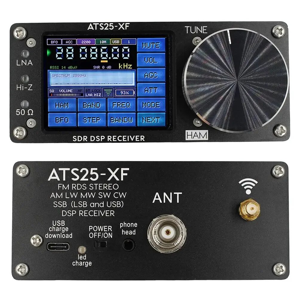 ATS25-XF DSP Радиоприемник WIFI FM LW SW CB MW Микшерный приемник 2,8-дюймовый TFT ЖК-сенсорный экран Полнодиапазонное портативное радио + аккумулятор