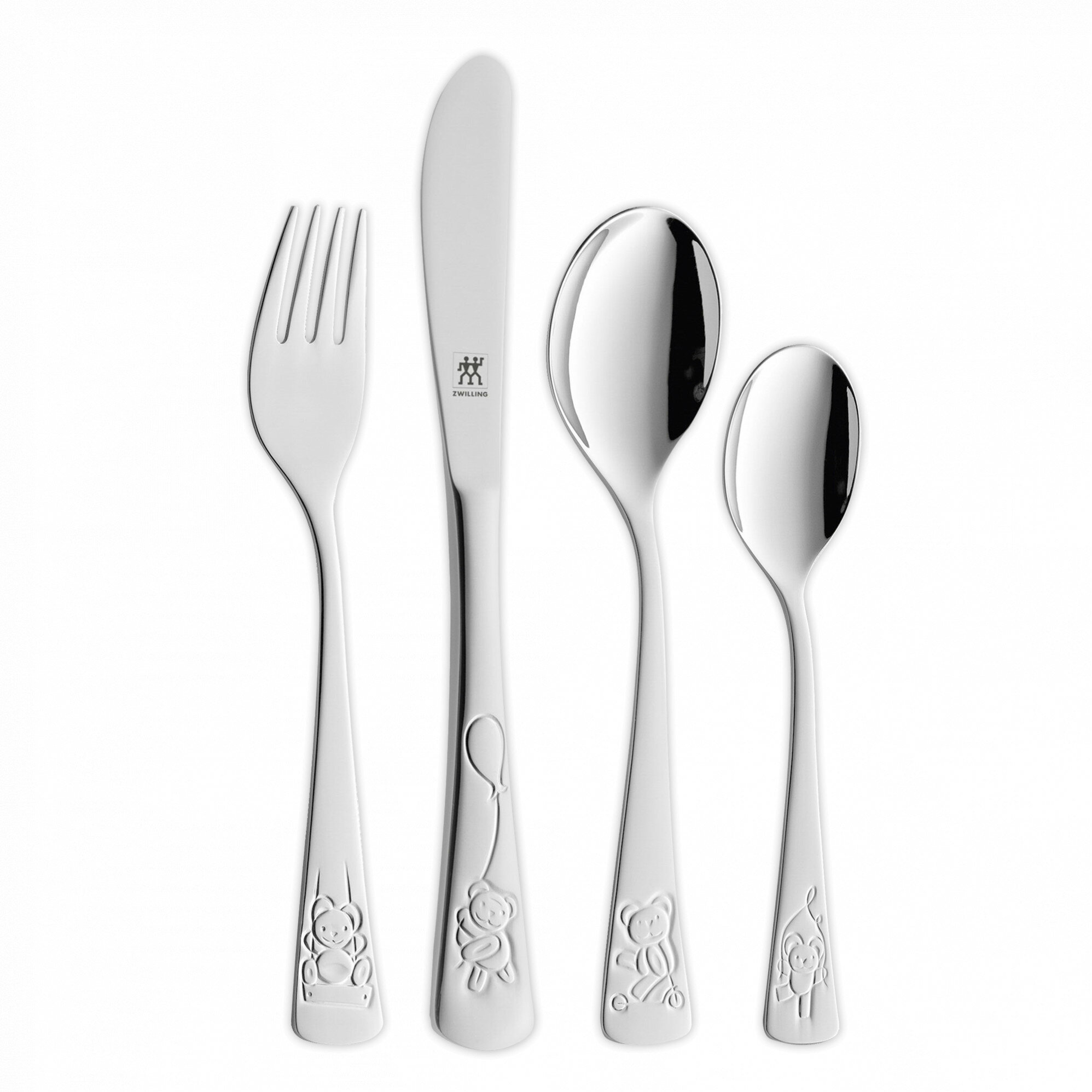 Набор из 4-х детских столовых приборов «Медвежонок Тедди», нержавеющая сталь 1026657