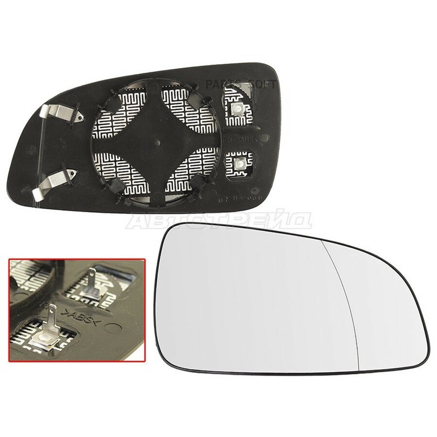 Полотно зеркала Opel Astra 04-13 (Справа/ Обогрев/ сферическое) SAT ST-121-0026 | цена за 1 шт