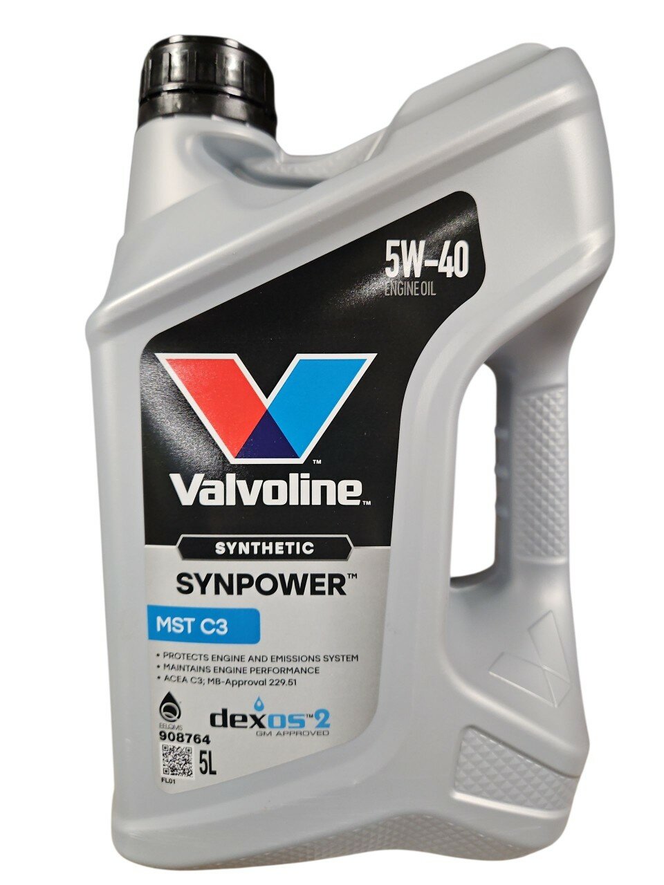 Синтетическое моторное масло VALVOLINE SynPower MST C3 5W-40, 5 л.