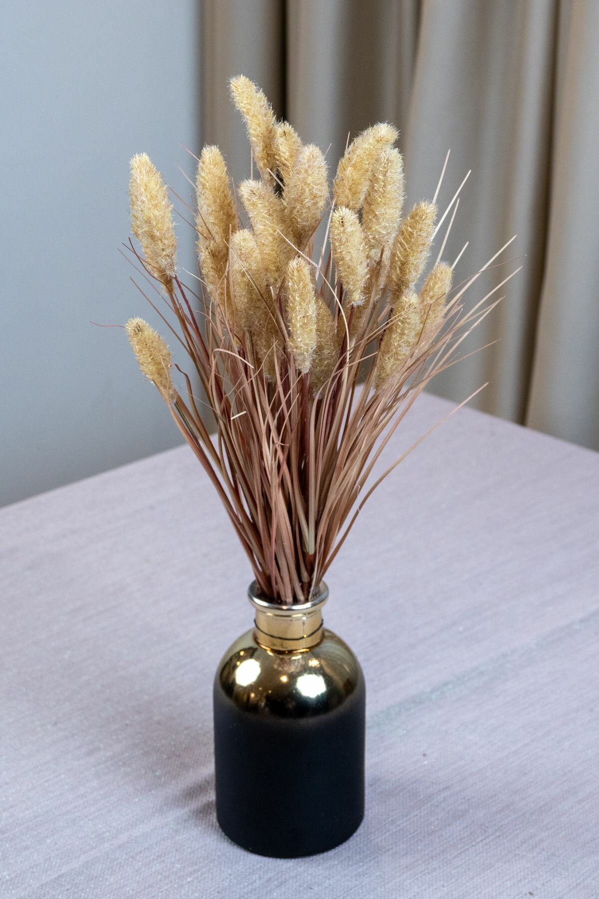 Искусственные цветы для декора флористические премиум Лагурус бежевый 3 ветки 52 см