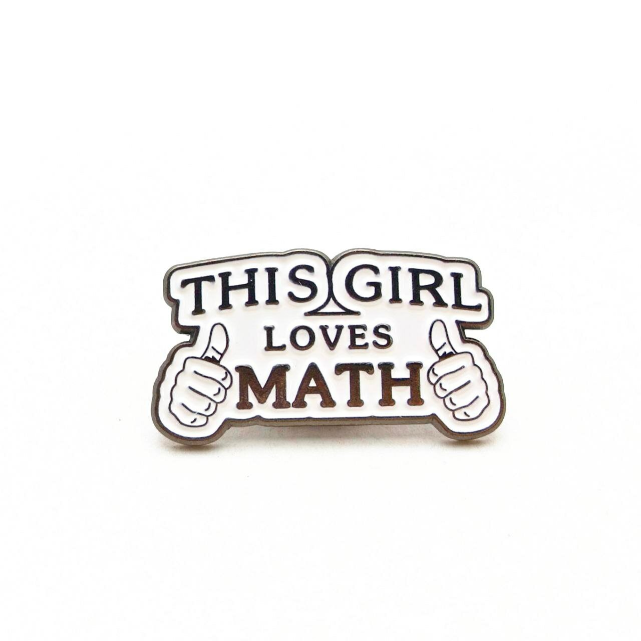 Значок математика для одежды, кепок и рюкзака "THIS GIRL LOVES MATH" / 1 шт.