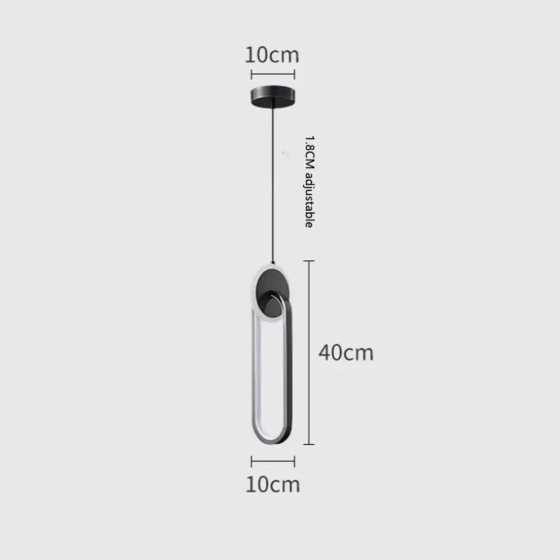 Золотой черный акриловый подвесной светильник Black single Long, Серый, Stepless dimming