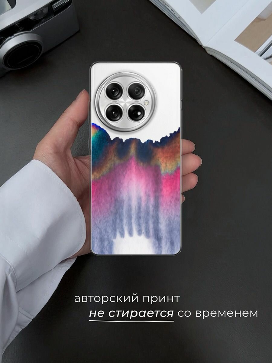 Чехол на OnePlus 13 / Ван Плас 13 с принтом Акварельная абстракция, прозрачный — фото 1