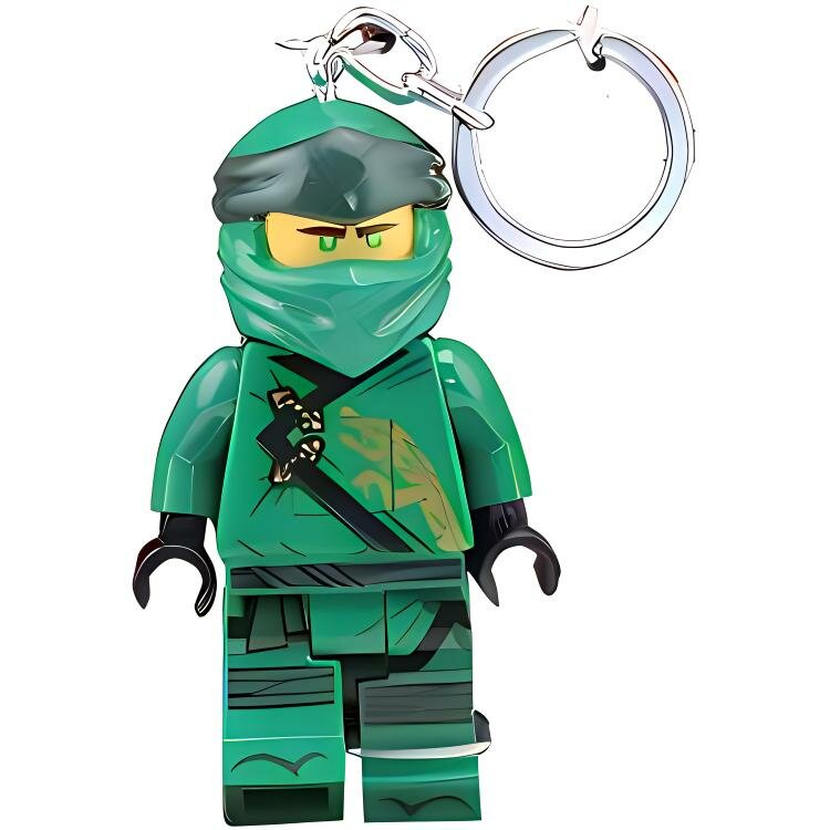 Брелок для детей LEGO Ninjago Green Ninja Glow Keychain KE150, 300 деталей, светящийся в темноте