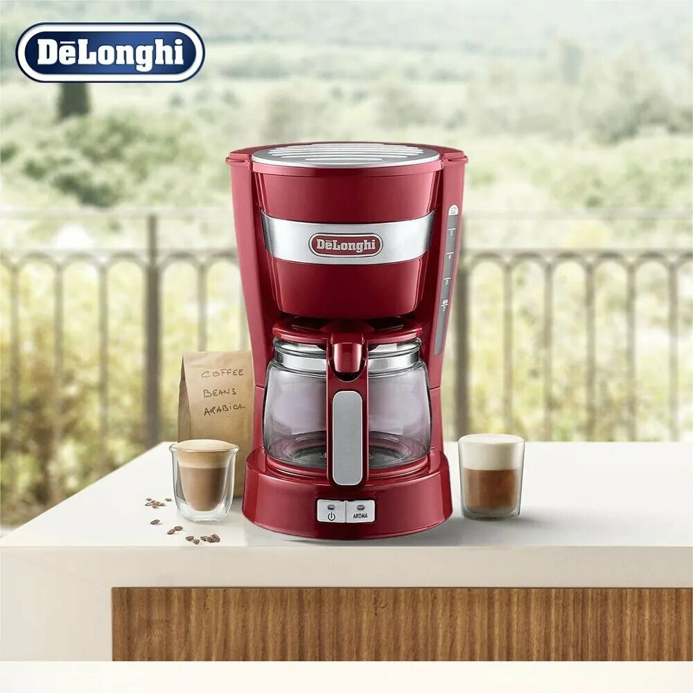 Кофеварка капельная ICM14011. R, красный, белый