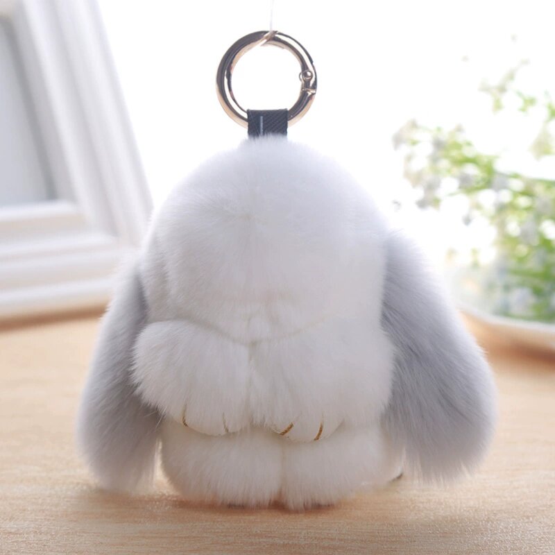 Мини-настоящий кролик рекс, плюшевая игрушка кролика, подвеска для мобильного телефона, детская кукла, сумка, подвеска,