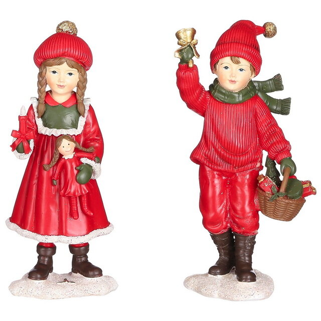 Новогодние фигурки Дети с подарками - Счастливое Рождество 19 см, 2 шт, Edelman, 1180925-набор
