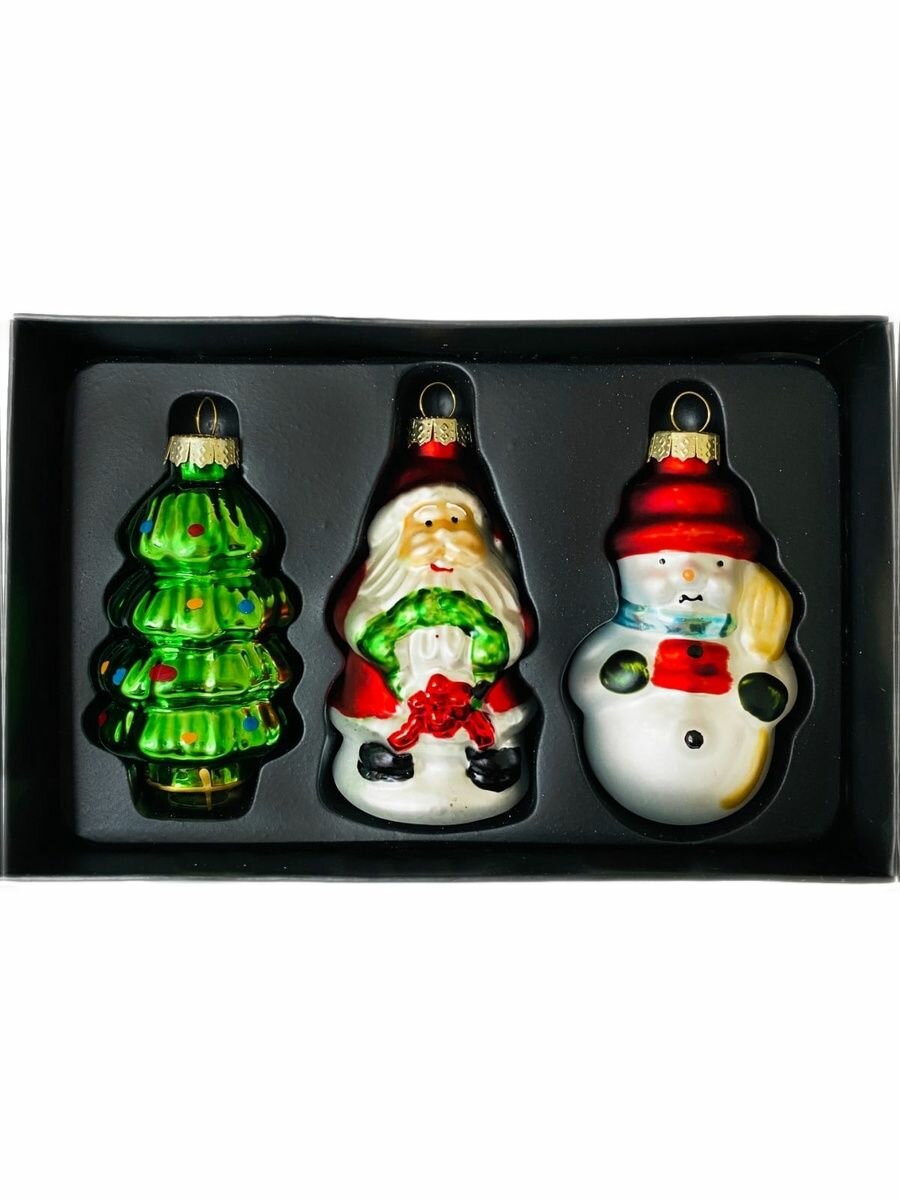 Набор елочных украшений из стекла