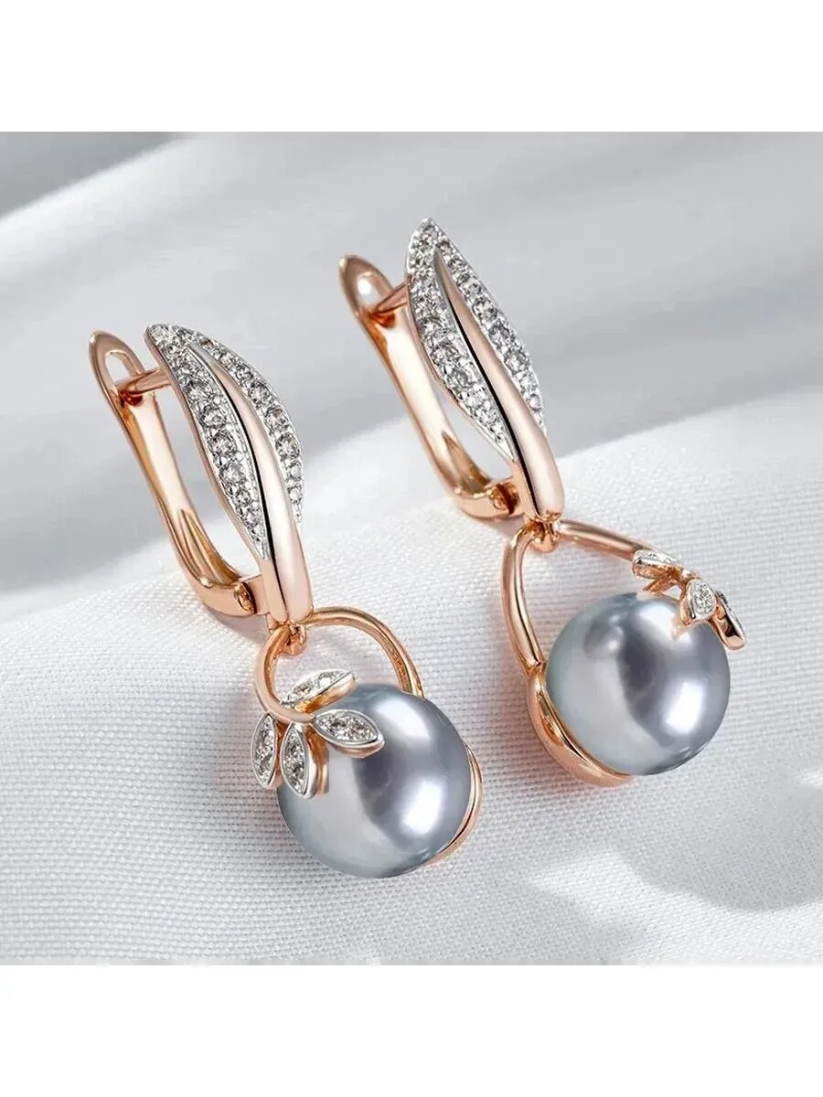 Серьги, кристалл, циркон, фианит