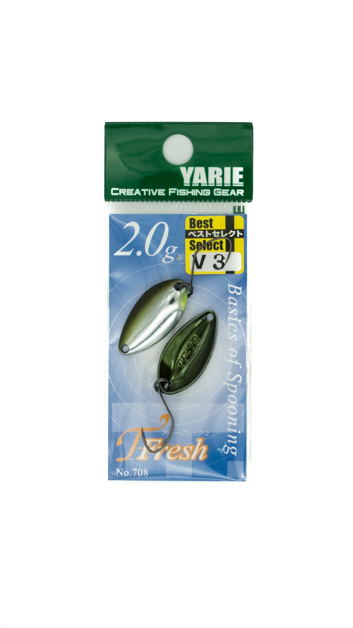 Блесна рыболовная YARIE №708 T-FRESH, на форель, 2.0 гр, цвет V3