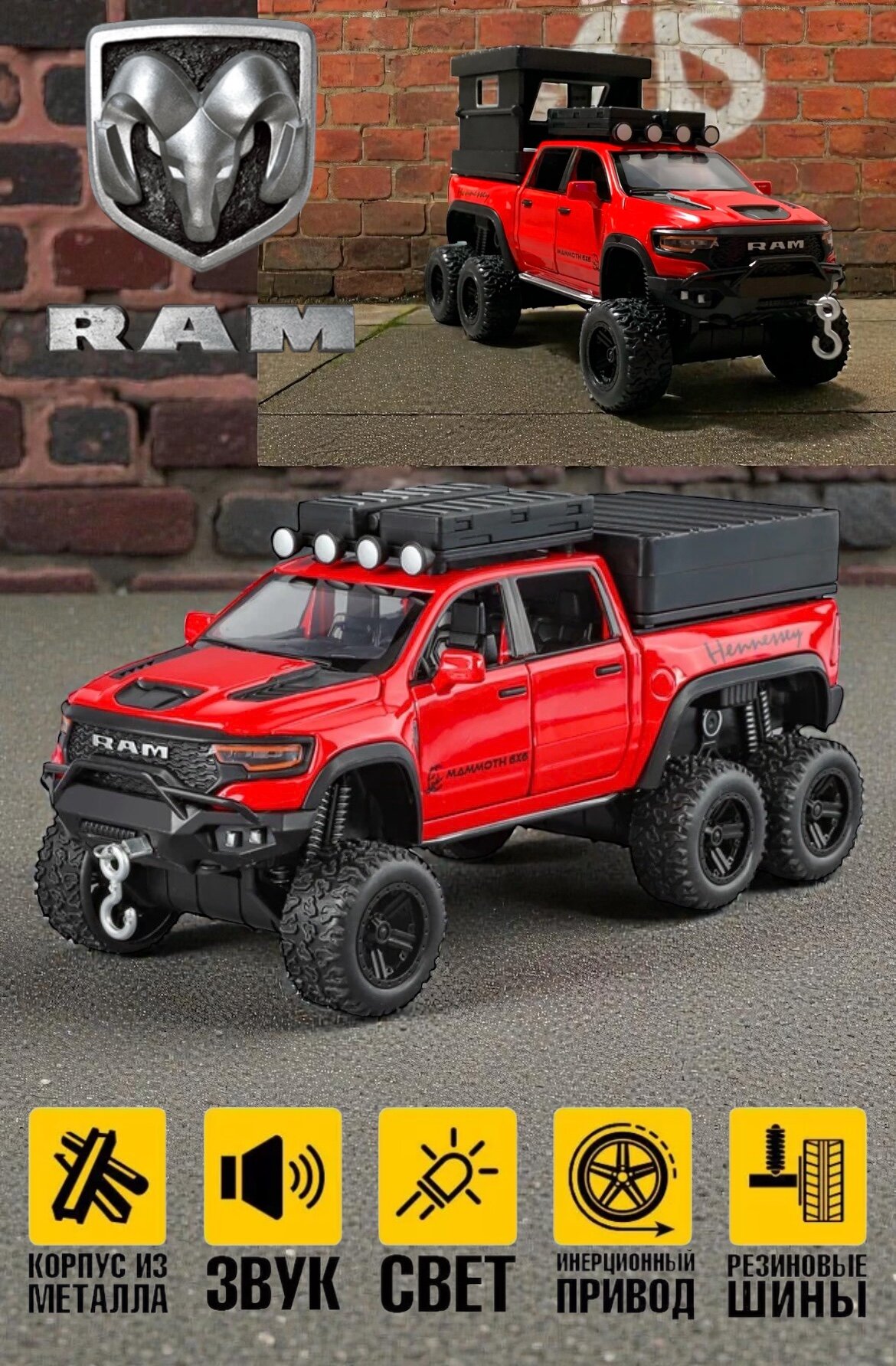Коллекционная масштабная модель Dodge Ram TRX 6x6 Apocalypse 1:32