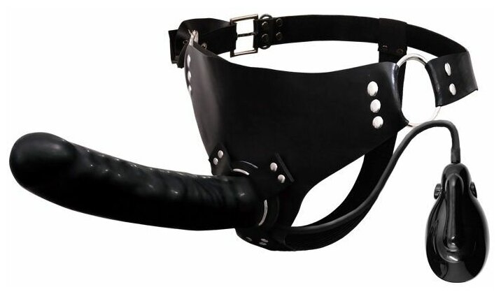 Женские страпоны Baile Черный большой страпон с функцией расширения - 15 см.