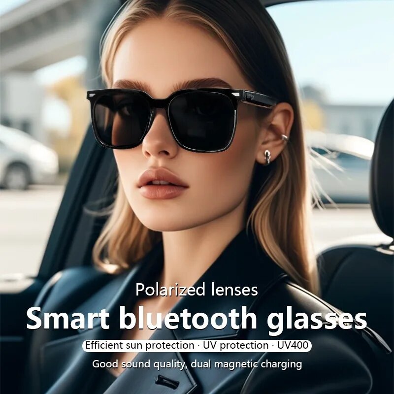 Smart Bluetooth glasses for listening to music, making calls, driving and navigation, with UV protection and polarized lenses