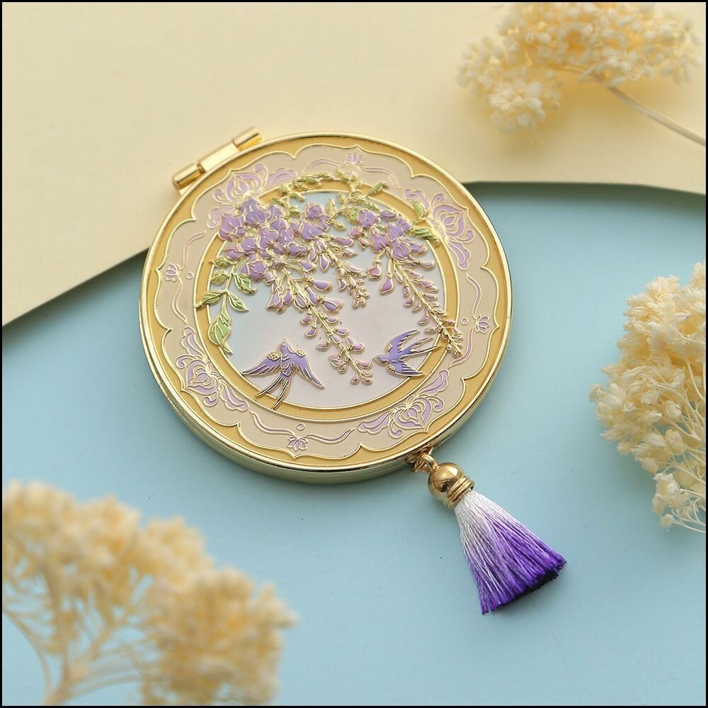 Антикварное резное металлическое складное зеркало в китайском стиле