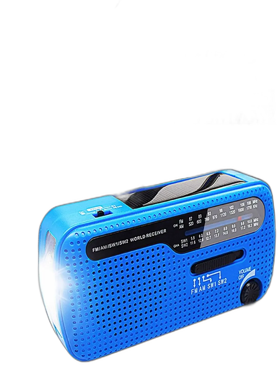 Радиоприемник с фонарем и сиреной на солнечных батареях