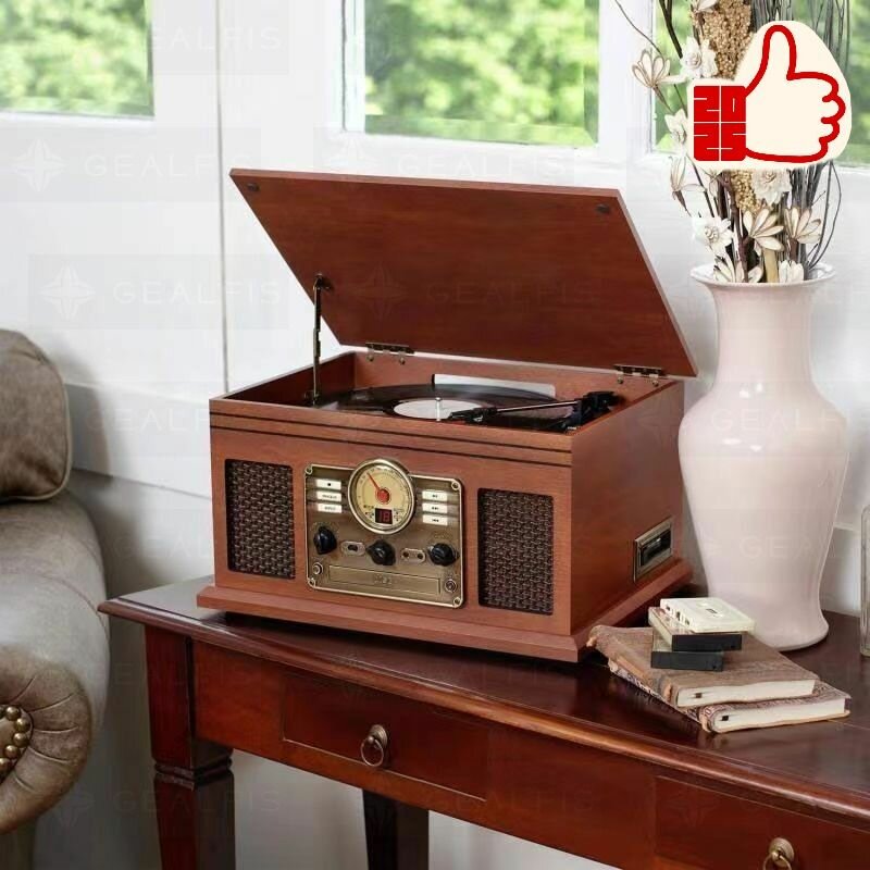 Виниловый проигрыватель пластинок Audio-Retro , радиоприёмник AM/FM, CD, USB, кассетный разъём, Bluetooth, ретро, музыкальный центр