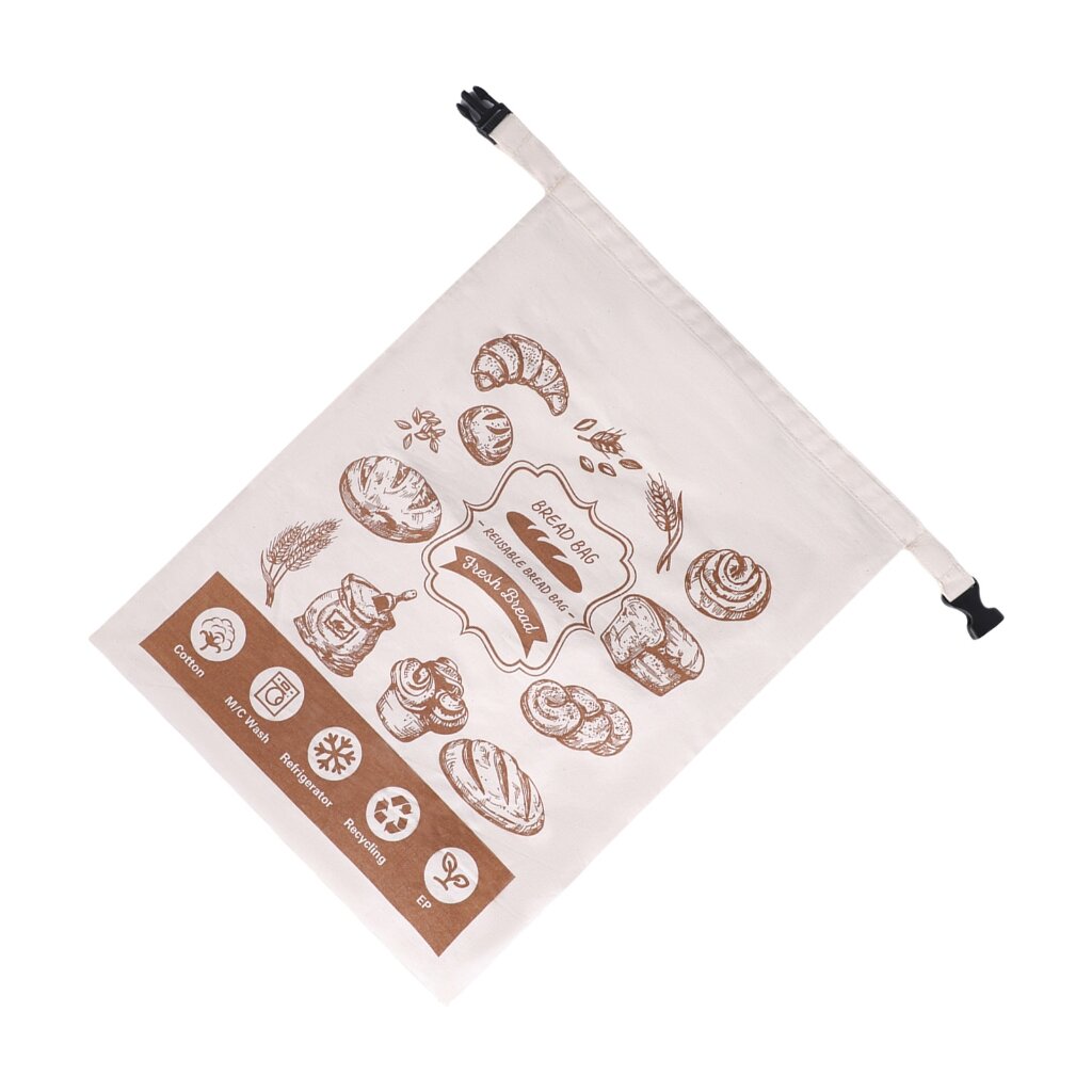 Многоразовые хлебобулочными сумка для хранения с ремешком на кнопке закрытия ТПУ хлопка хлеб упаковка мешок