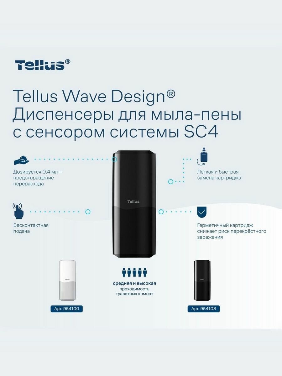 Tork (Tellus) диспенсер для мыла-пены с сенсором 954108, черный