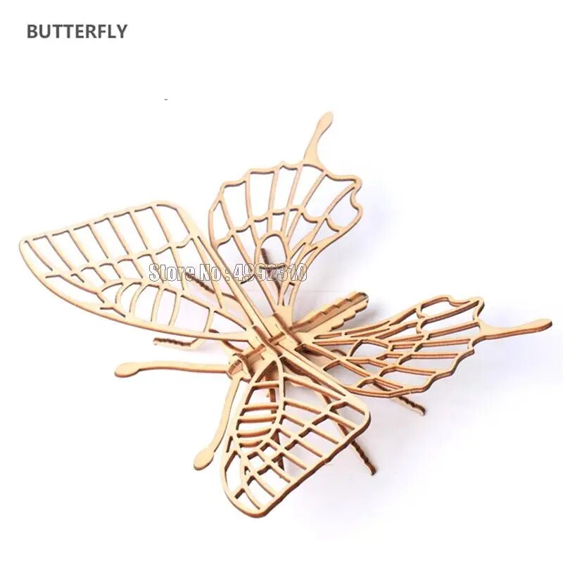 Деревянная 3D головоломка Монтессори butterfly