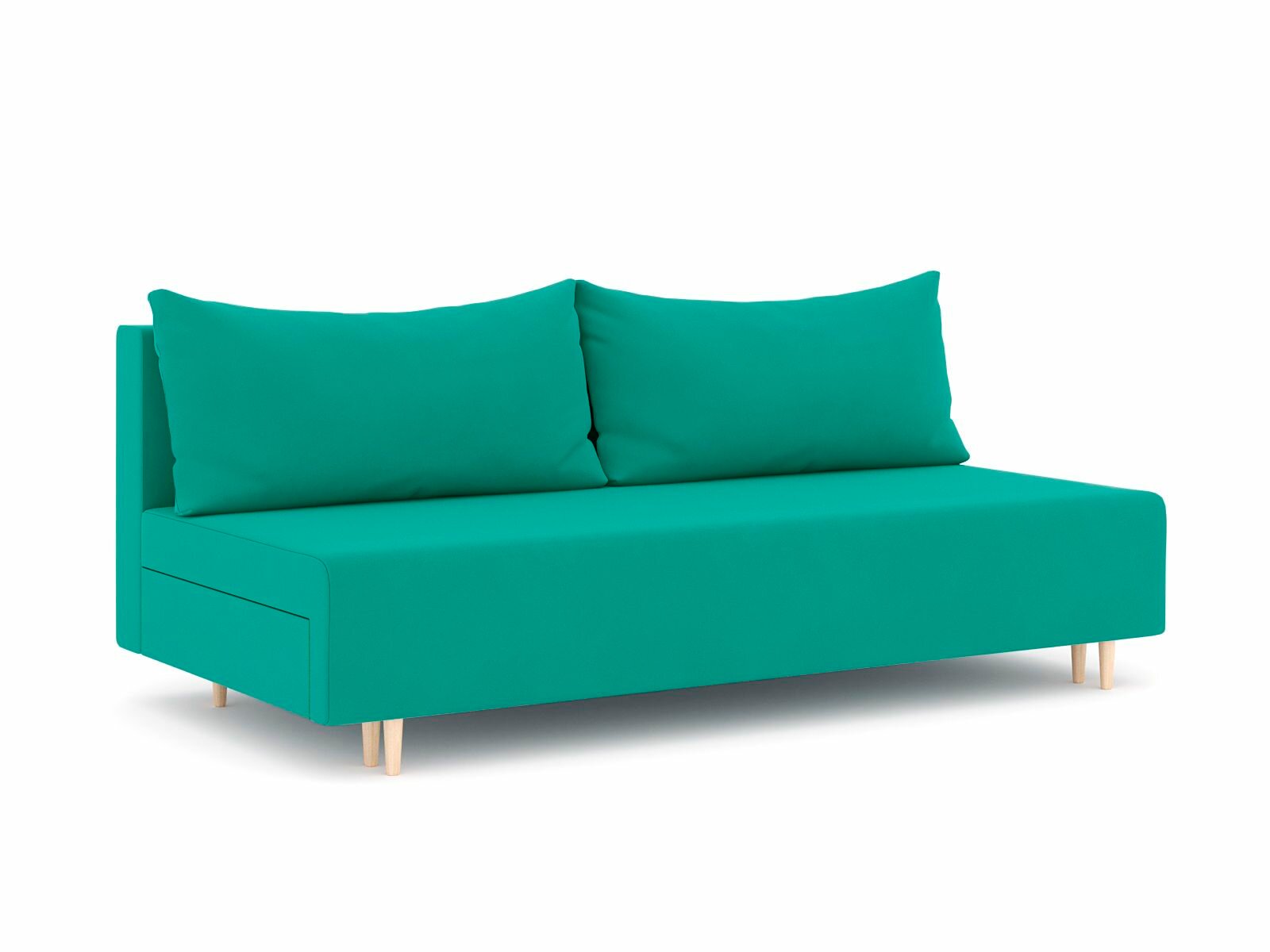 Диван - кровать Смайл без локтей, еврокнижка, 195*95*90, велюр Зара Бирюза 96